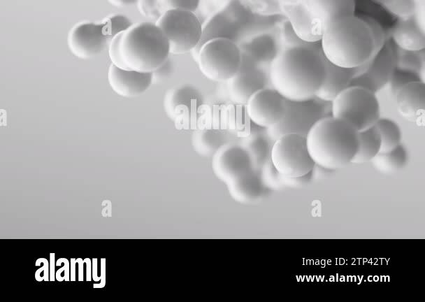 Stream gray balls grey abstract drops metaballs meta orbs spheres pearls particles flying moving ...
