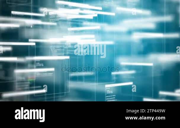 4K Animation UI User Interface with data HUD pi bar text box table and ...