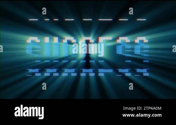 retro digital font success word text on old tv lcd glitch interference ...