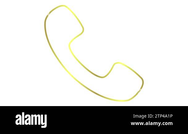 Animated golden linear icon of phone. Symbol of handset. Concept of ...