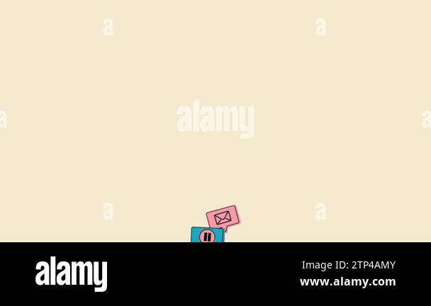 Animation Social media icon, online social communication applications ...