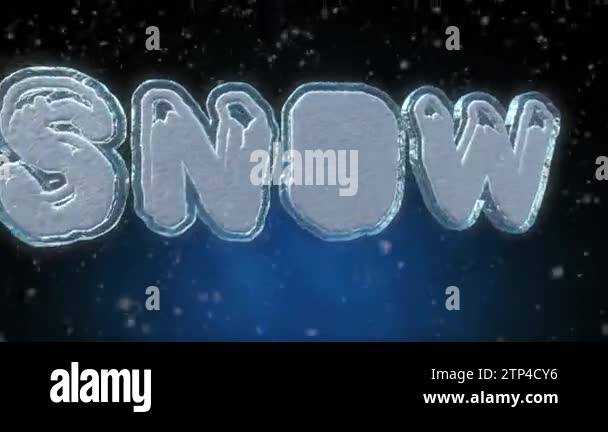 Snow 3D Word - Text Looping Animation - Frozen Ice Text Effect With ...