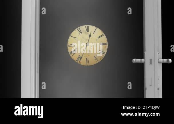 The door with riddles. Mysterious clock Stock Video Footage - Alamy