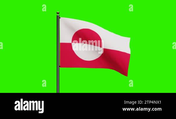 3D Rendered Greenland National Flag Waving Animation with Realistic ...