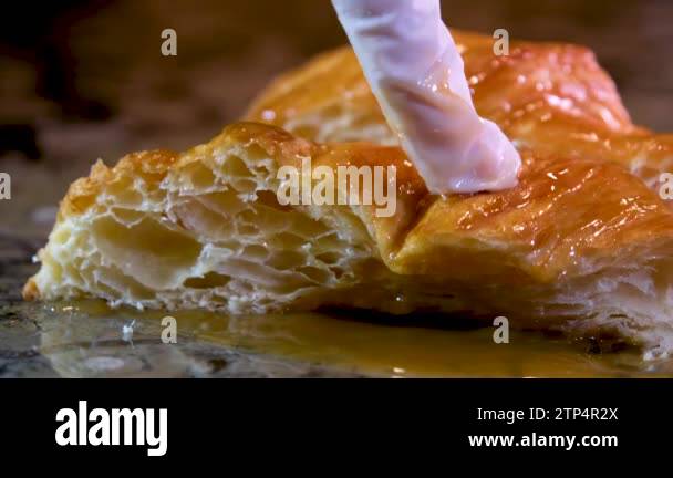 croissant porous fresh delicious baking structure yeast puff pastry ...