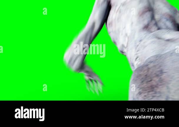 Alien crawling. Realistic motion and skin shaders. 4K green screen ...