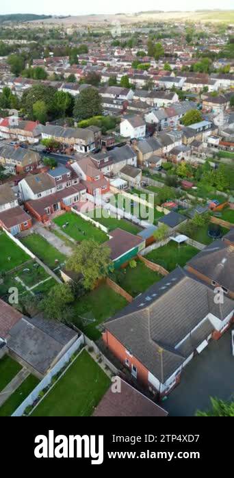 Vertical Aerial View of Luton City Captured with Drone's Camera on ...