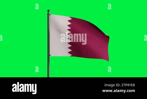 3D Rendered Qutar National Flag Waving Animation with Realistic Wind ...