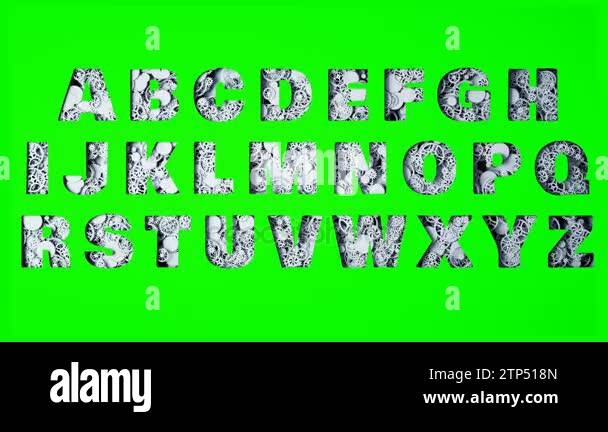 Alphabet from gears. Realistic 4k flat animation Stock Video Footage ...