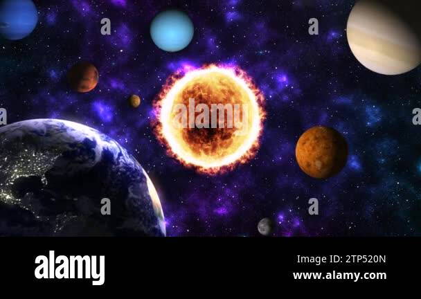 3d re-creation of the solar system in space Stock Video Footage - Alamy