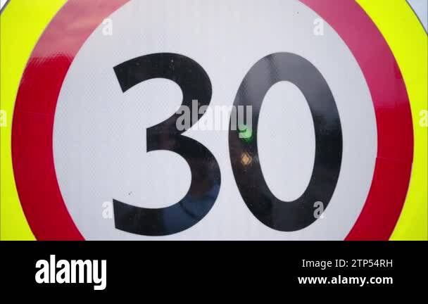 30 km h speed limit traffic sign Stock Videos & Footage - HD and 4K ...