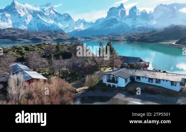 Country House Of Torres Del Paine In Puerto Natales Chile. Snowy ...