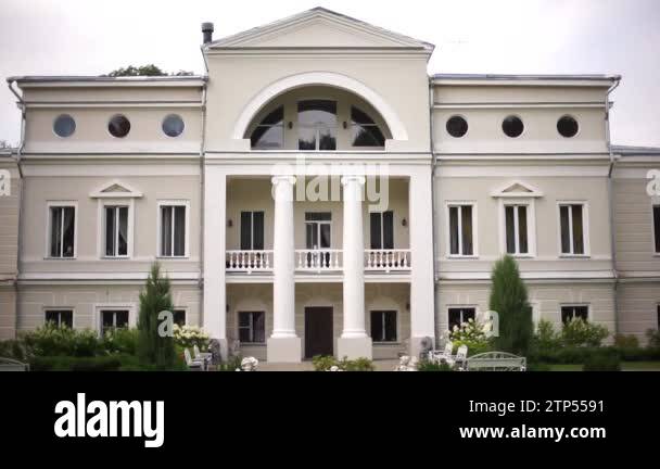 Detail of a classic Russian 18th-century manor house-2 Stock Video ...