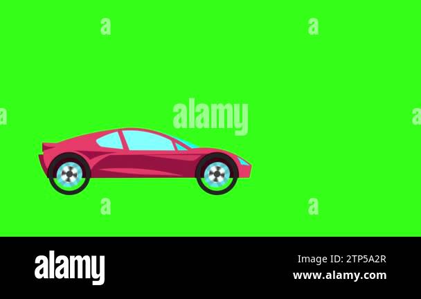 fast moving red sport car driving animation with curved aerodynamics ...