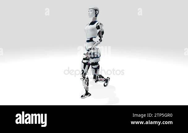Sexy Robot Android Woman Walking Sci Fi Stylish Robotic Gir Cute Robot Woman Cg Animation