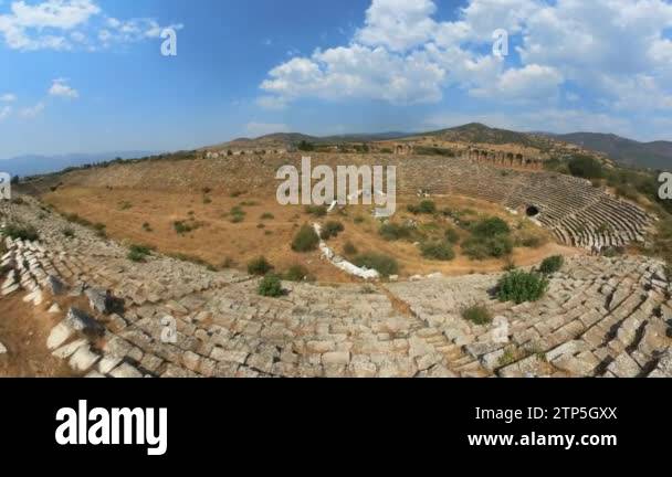 Aerial view of the ancient stadium in Aphrodisias UNESCO archaeological ...