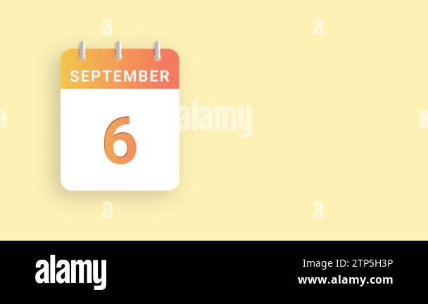 September - Calendar Animation Displaying Monthly Progression in ...