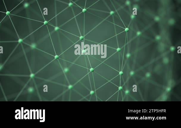 3D render animation neural network wire polygonal structure global ...