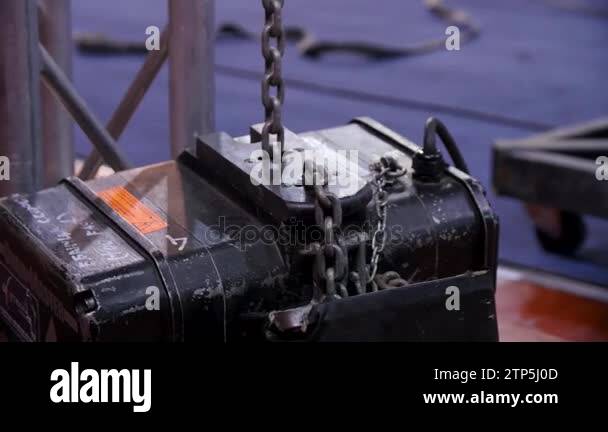 Stage light. Soffit. Concert light. Installation of lighting, soffit ...