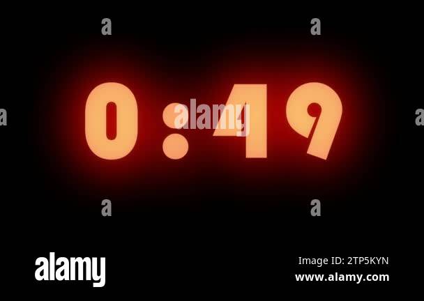 Neon lights timer, laser ray with ten minute counter Stock Video ...