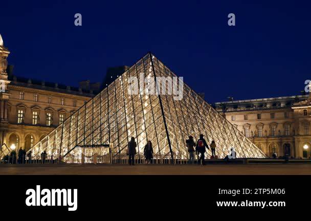 Paris, France - November 3, 2017:The wonderful view of the Louvre ...