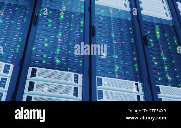 Working Servers in Modern Data Center. Complex Calculations. Cloud ...