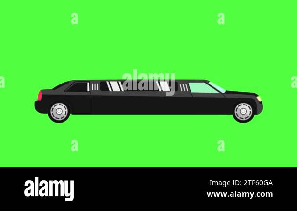 black limo car moving animation on green screen background Stock Video ...