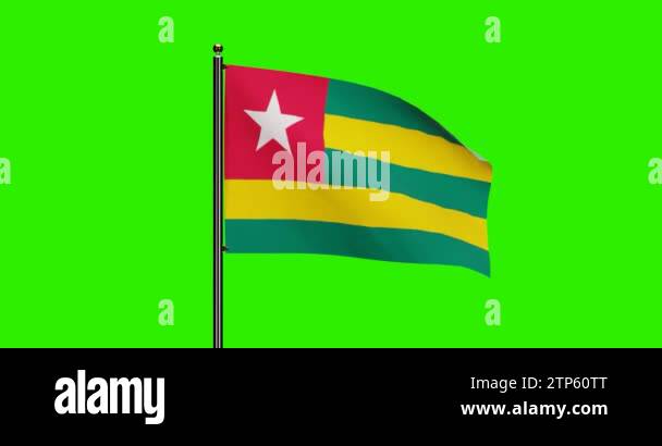 3D Rendered Togo National Flag Waving Animation with Realistic Wind ...