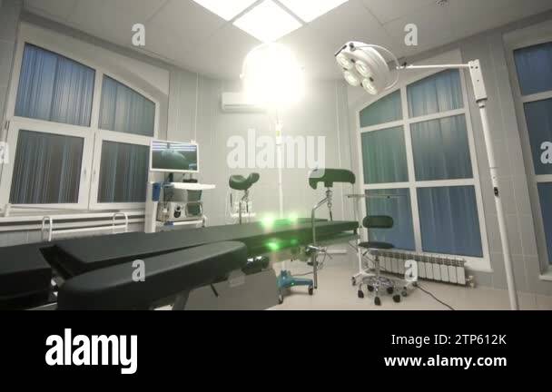 dolly zoom background of modern operating room at hospital Stock Video ...