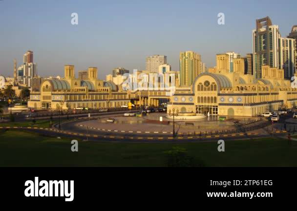 SHARJAH, UAE - MAY 25, 2017: View of Sharjah lagoon, Sharjah is located ...