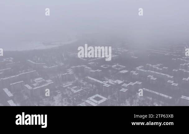 Chernobyl. Pripyat. Aerial view. Winter. Copter Stock Video Footage - Alamy