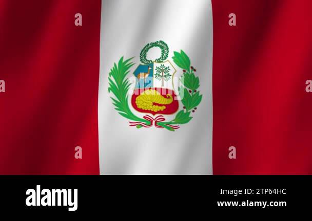 Peru Flag. National 3d Peru flag waving. Flag of Peru footage video ...