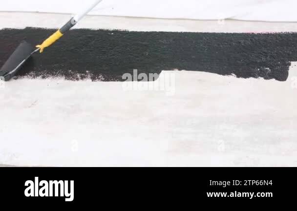 Water proofing concept of a concrete or foundation of the new house ...