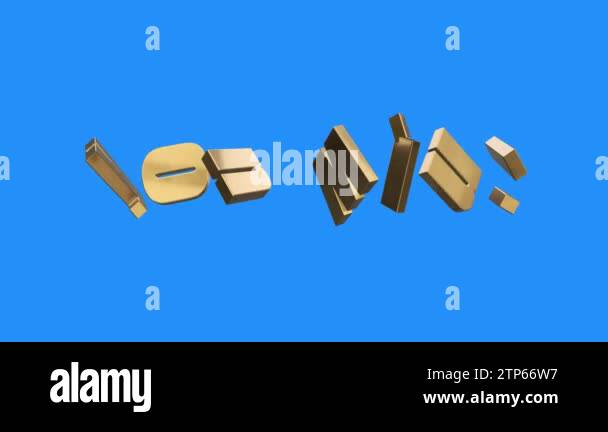 golden YOU WIN word gathering from letters parts spin animation on blue ...