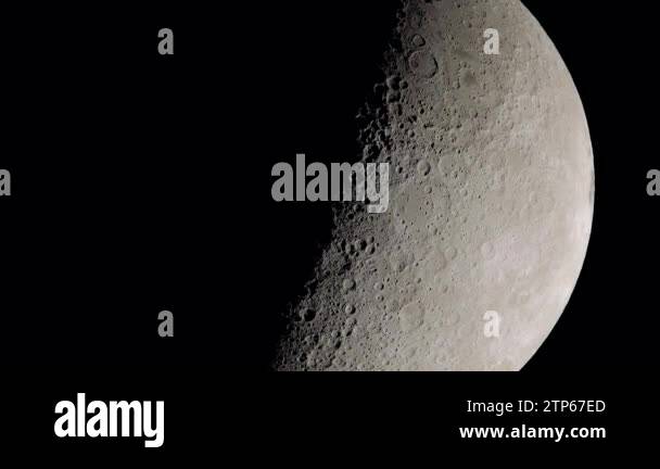 Realistic Animation of Beautiful Sunrise over Moon. Close-up View of ...