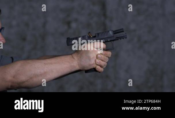 Close-up pistol Stoeger STR-9 Striker Fired 9mm, single shot at ...