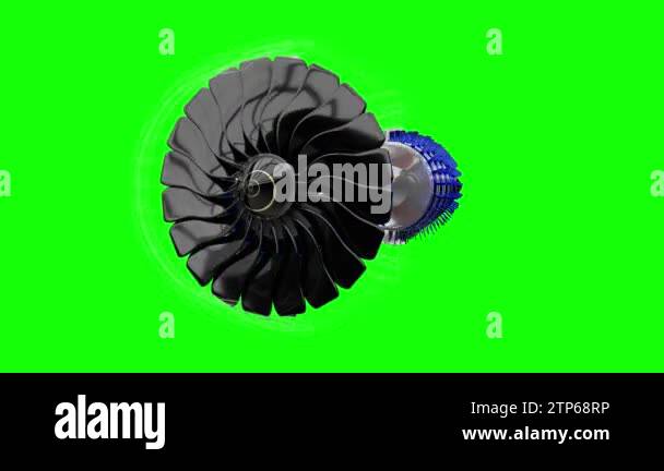 Jet engine inside, partly wireframe model - 3D 4k animation (3840 x ...