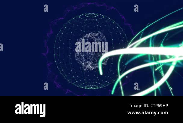 Animation Of Abstract Illuminated Pattern And Connected Dots Forming