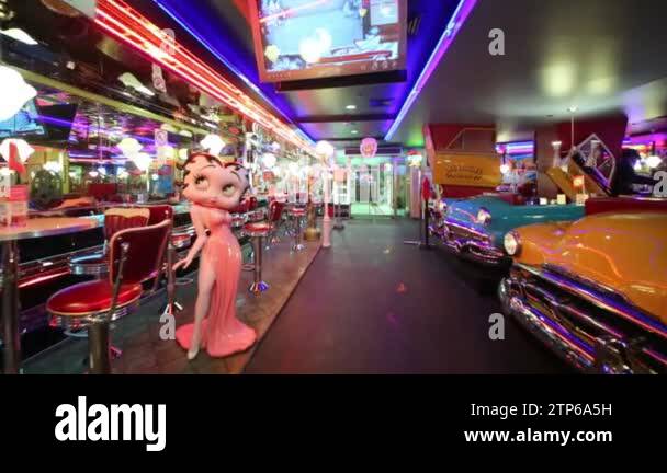 MOSCOW - JAN 18, 2015: Bar, Betty Boop, Marilyn Monroe in Beverly Hills ...