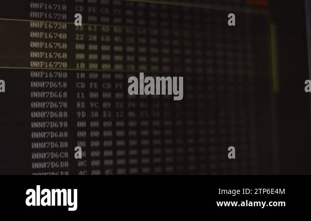 Binary Code Black And Black Background With Digits Moving On Screen Concept Of Digital Age