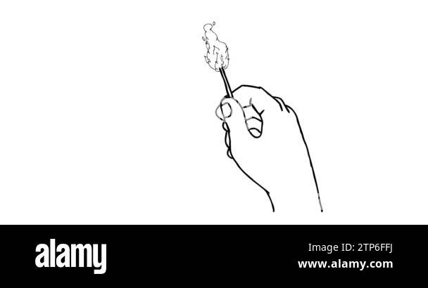 2d Animation motion graphics showing a hand striking match matchstick ...