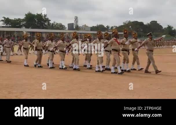District Stadium, Davangere, Karnataka on 15th August 2023: Police ...