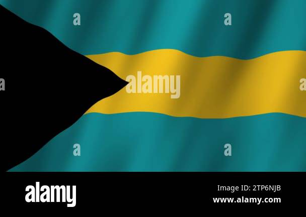 Bahamas Flag. National 3d Bahamas flag waving. Flag of Bahamas footage ...