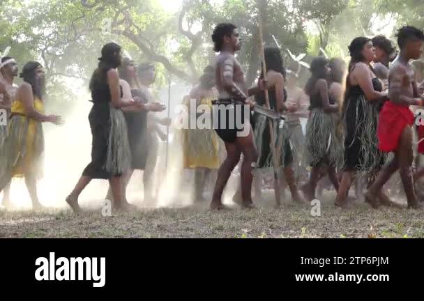 LAURA, QLD - JULY 08 2023:Aboriginal people Ceremonial dancing in Laura ...