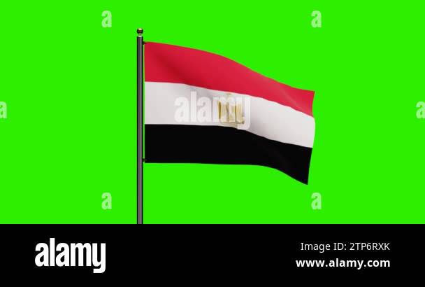3D Rendered Egypt National Flag Waving Animation with Realistic Wind ...