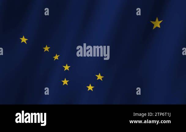 Alaska Flag. Alaska State Flag Waving. Flag of Alaska footage video ...