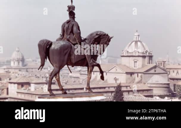 Bronze horse with horseman at the Monument of Victor Emmanuel II, or ...