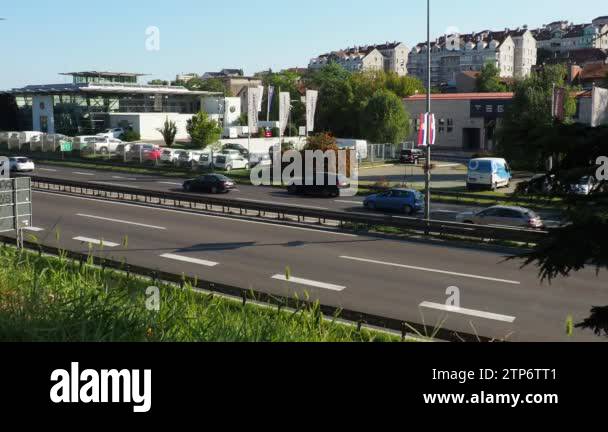 Belgrade Serbia 9.9.23 View from pedestrian bridge between Gucevska ...