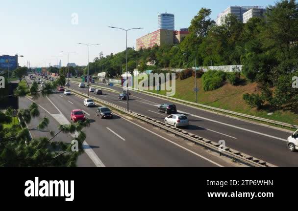 Belgrade Serbia 9.9.23 View from pedestrian bridge between Gucevska ...
