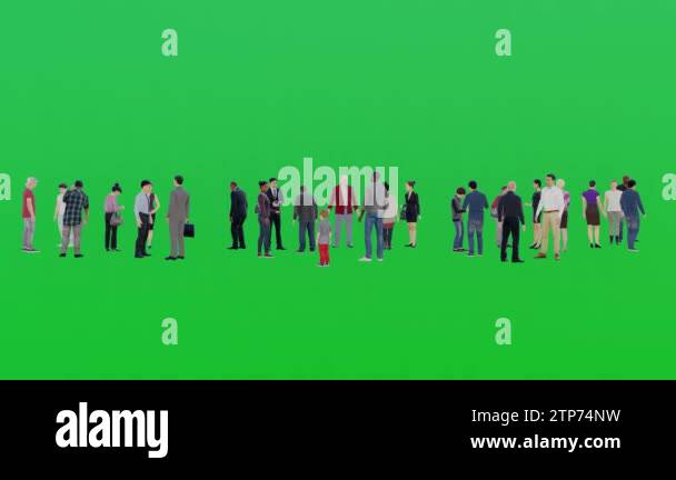 3D Characters Standing Isolated on Green Screen Stock Video Footage - Alamy